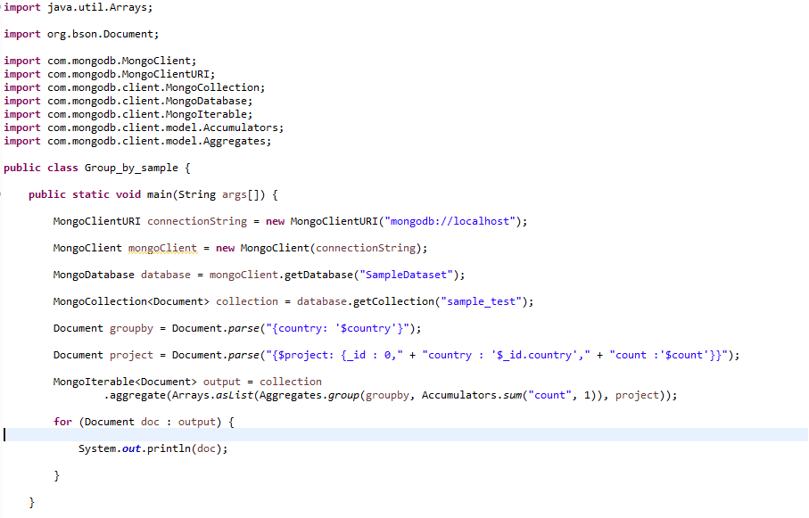 Convert MongoDB Native Queries to Java Mongo Queries - Helical IT ... Convert MongoDB Native Queries to Java Mongo Queries - Helical IT ...